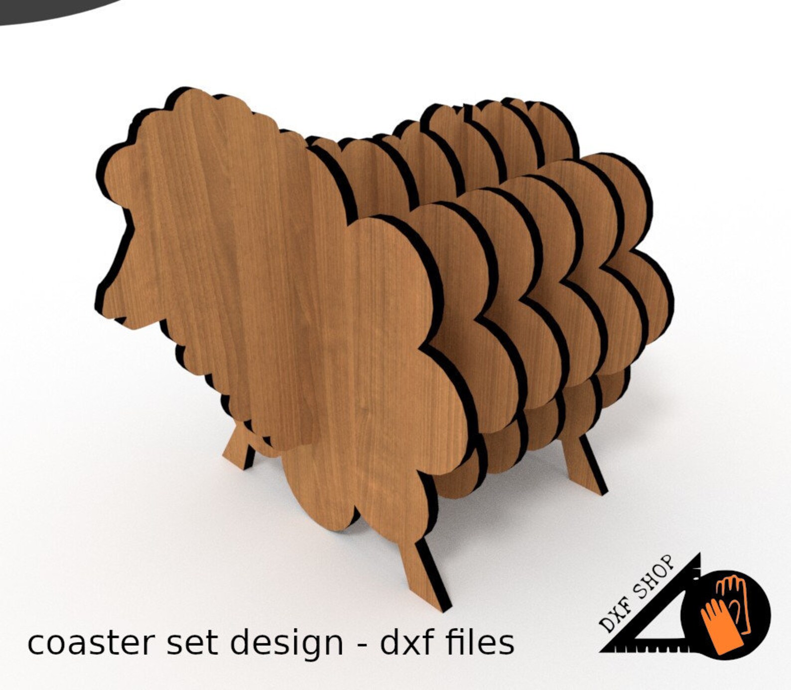 Sheep coaster Set DXF Files for laser cnc machine | Etsy