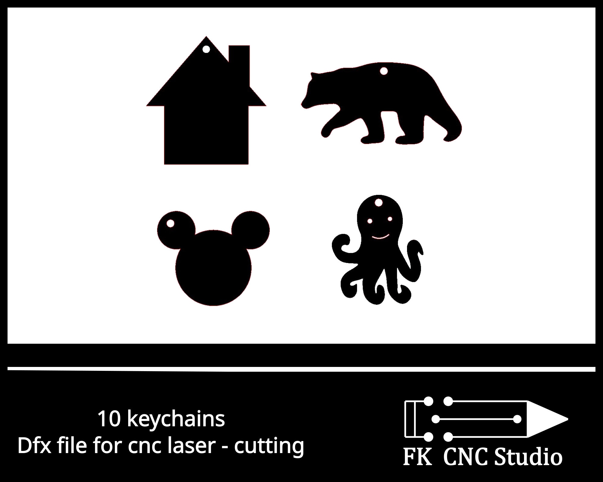 10 Keychains for Laser DXF Files - Etsy