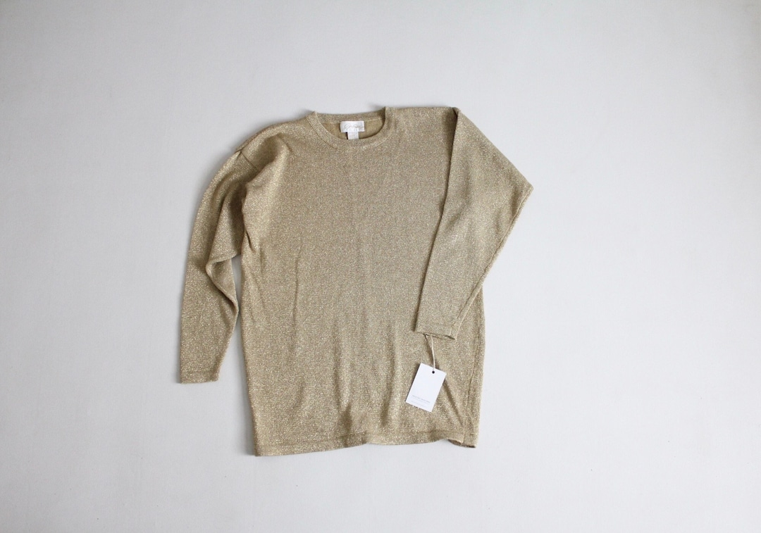 Metallic Gold Sweater Gold Glitter Sweater Long Metallic - Etsy