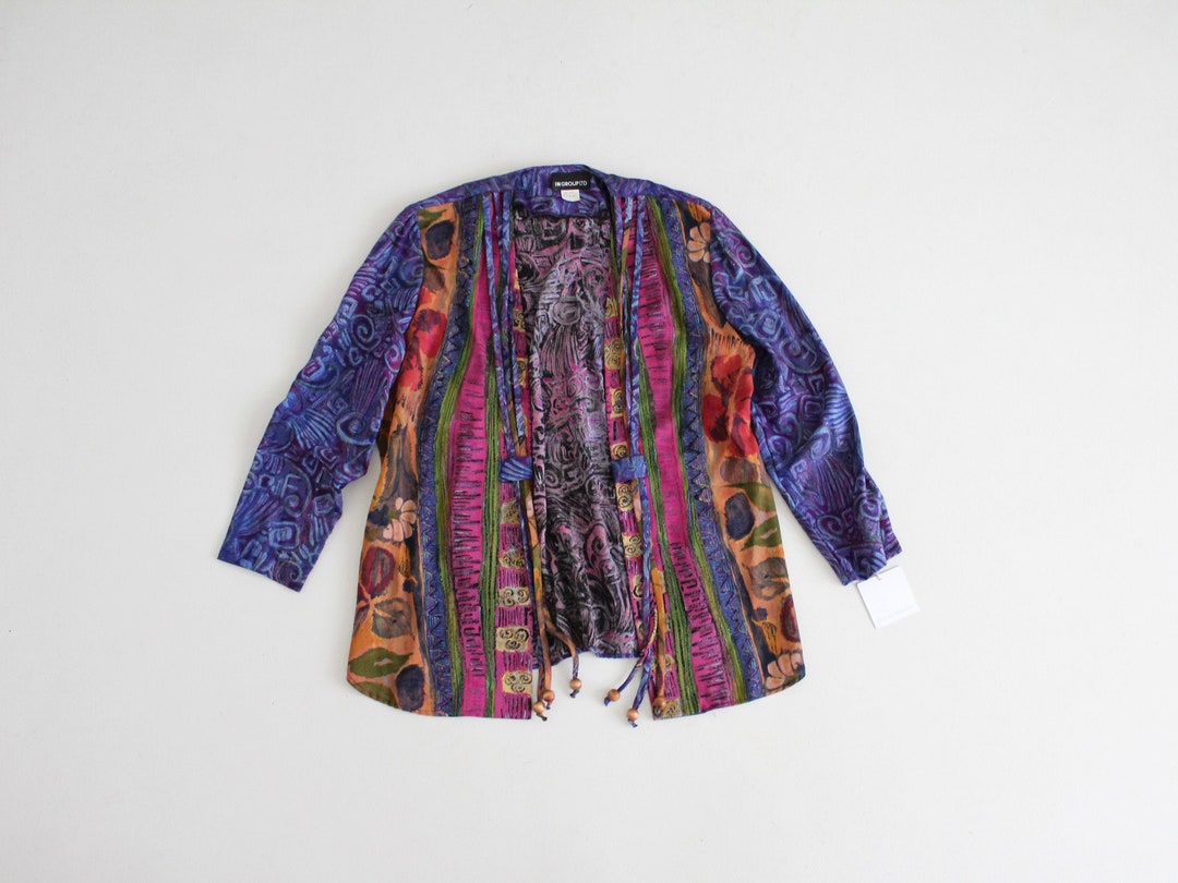 Beaded Fringe Jacket | Floral Duster Jacket | Floral Blazer - Etsy