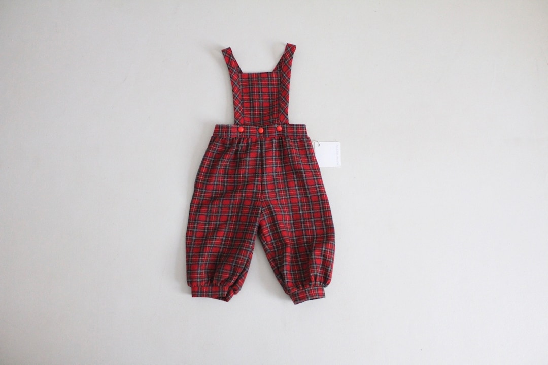Tartan Plaid Jumpsuit 4T Girls Overalls Red Plaid Overalls - Etsy