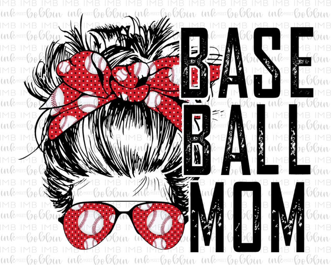 Messy Bun Baseball Mom Sublimation Transfer Baseball Life Etsy