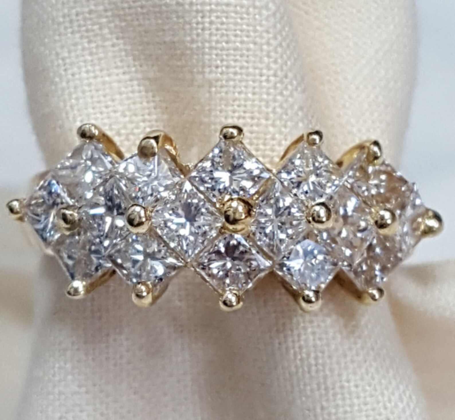 14k Yellow Gold Princess Cut Diamond Custom Made Ring - Etsy