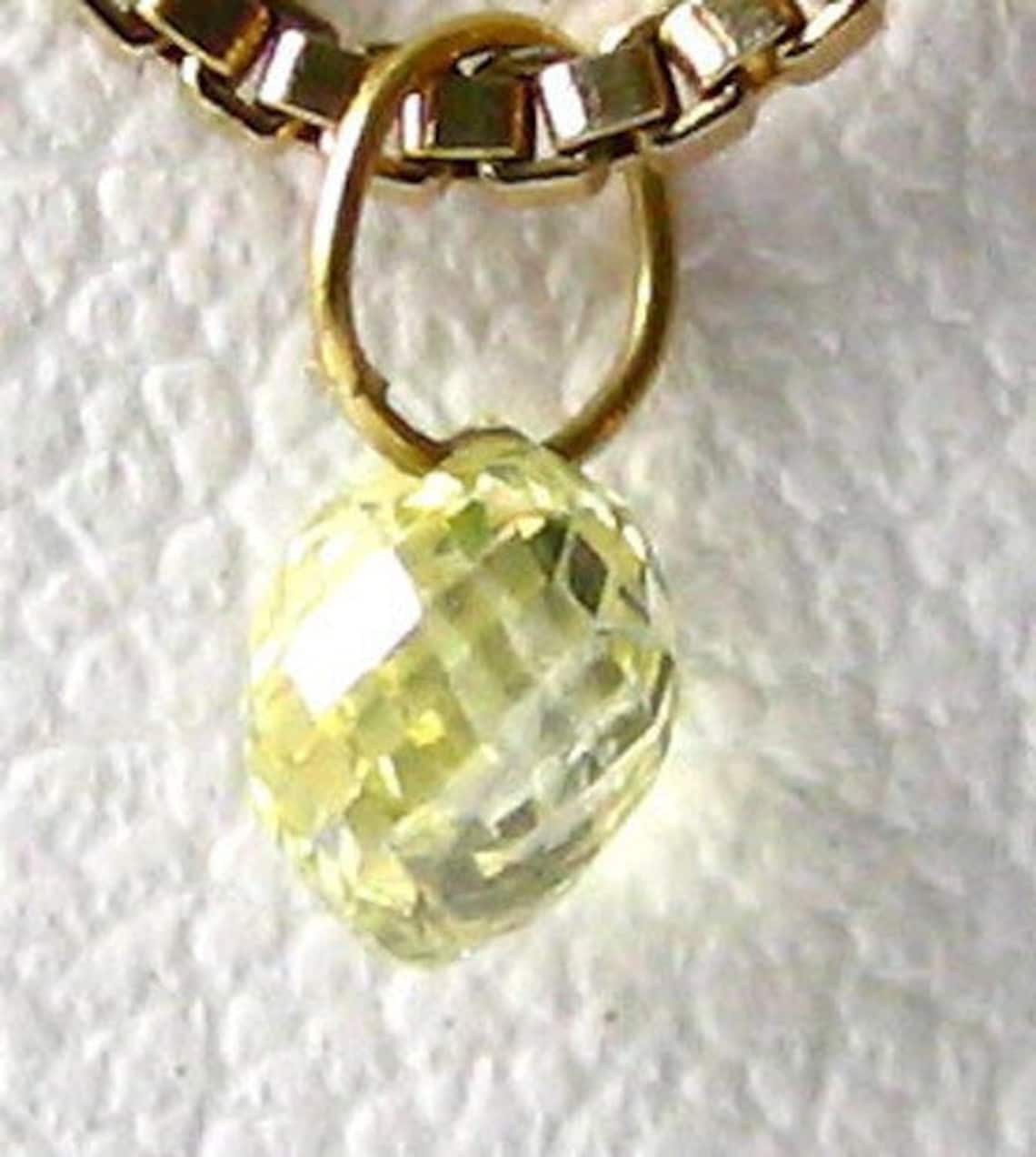 Natural Canary 0.35cts Diamond 18K Gold Pendant - Etsy
