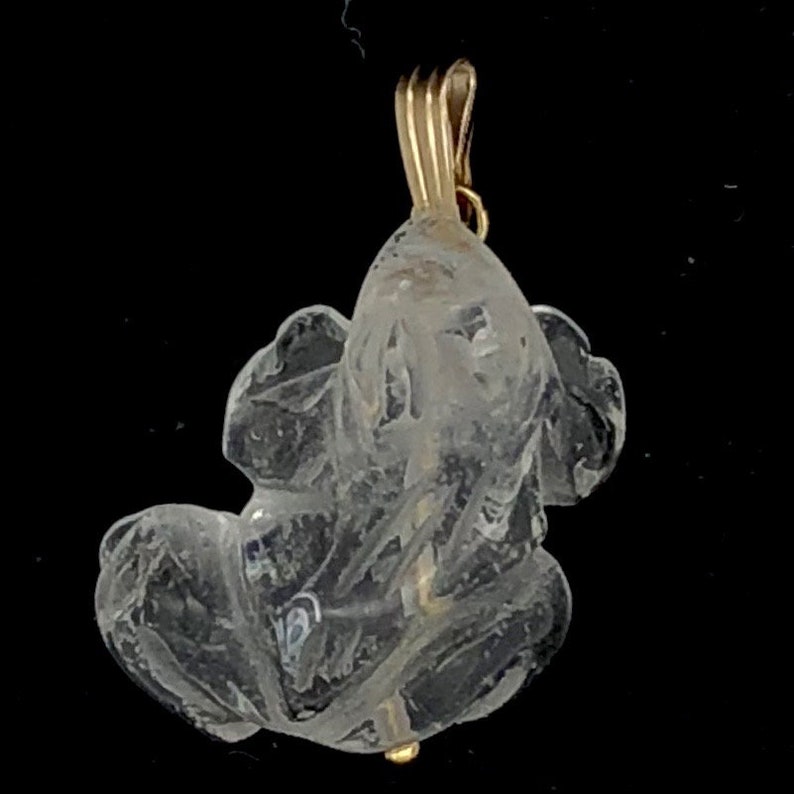 Quartz Frog Pendant Necklace Semi Precious Stone Jewelry - Etsy