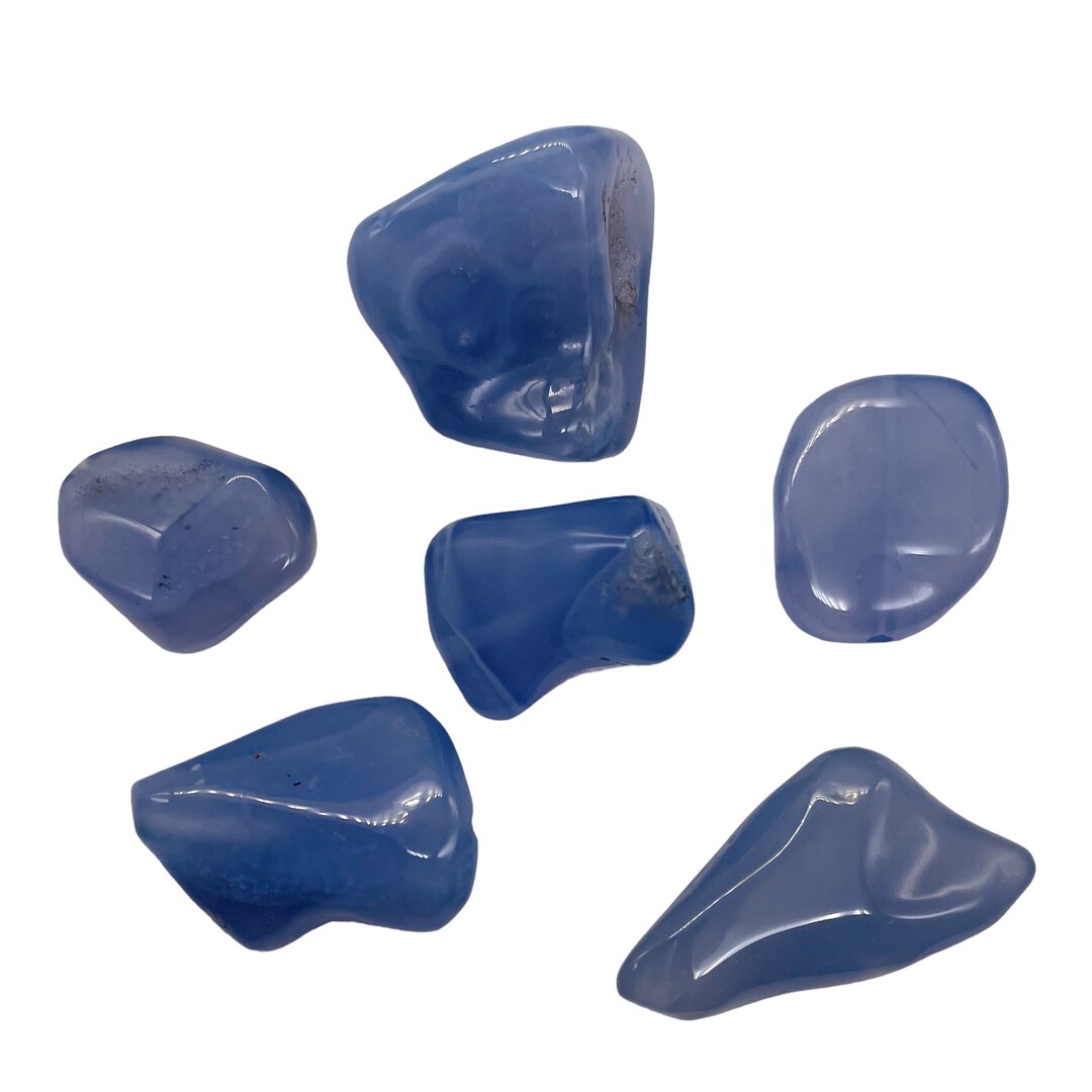 Six pépites de pierres précieuses en calcédoine 55 g27x25x15 à 20x18x8 ...