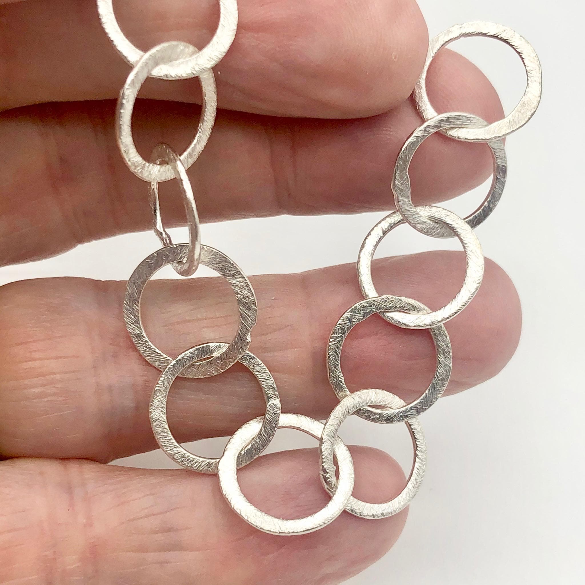 Brushed Sterling Silver Chain Findings | 6 Inches | Silver | Circle ...