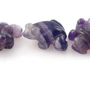 Prosperity 2 Hand Carved Amethyst Frog Animal Beads 20x18x9.5mm Purple ...