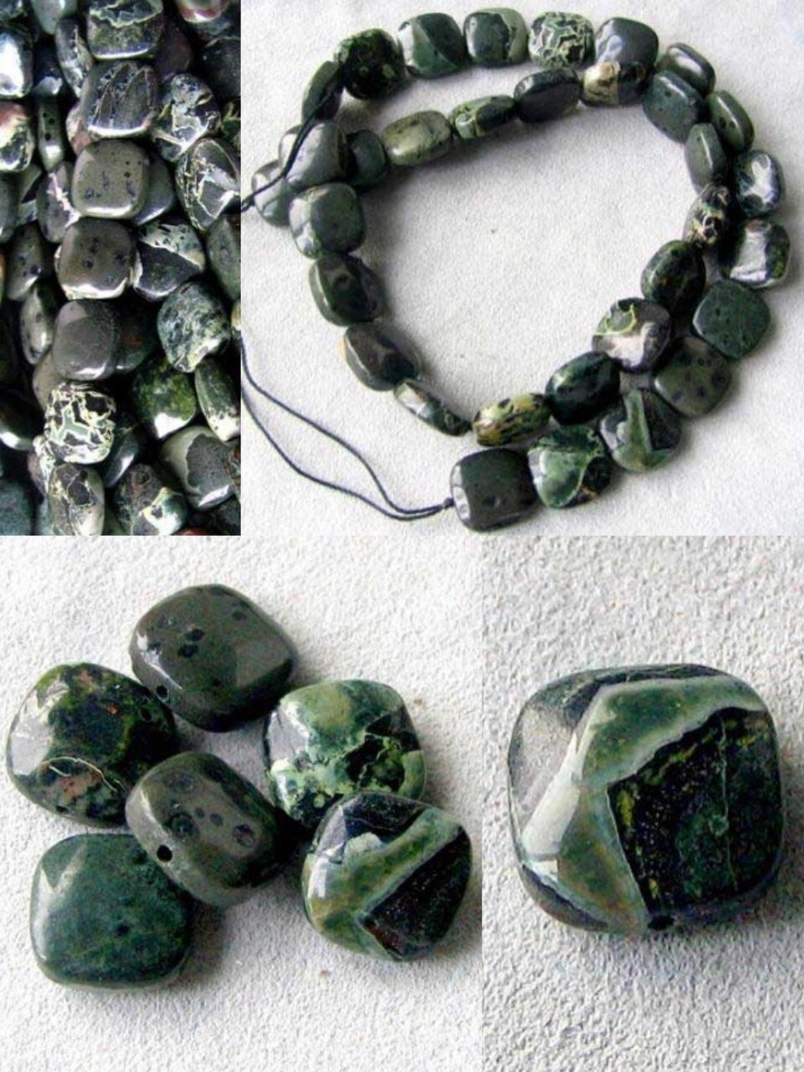 Exotic Forest Sediment Stone Bead Strand 108272 - Etsy