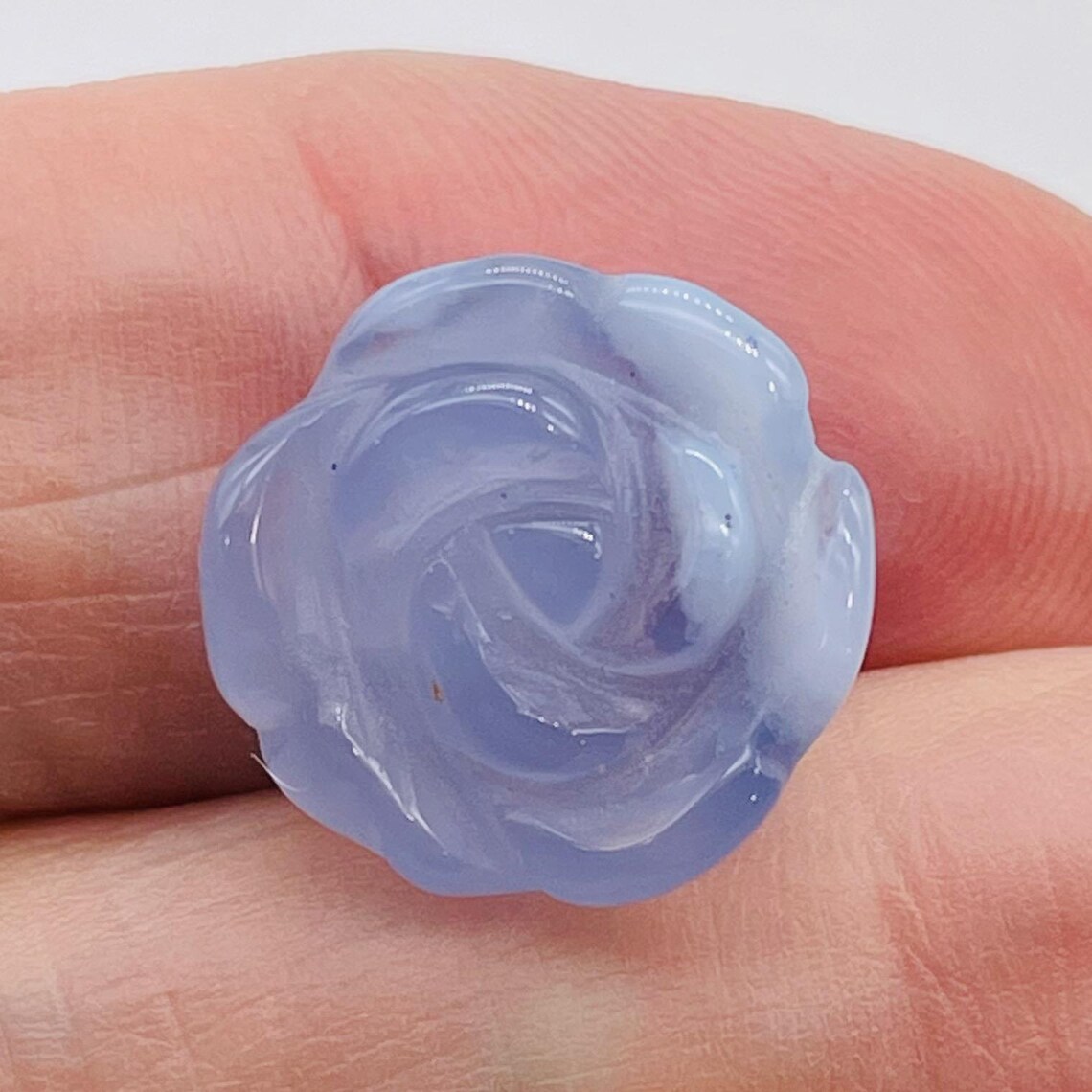 Blue Lace Agate Rose Flower Bead | 10x9-12x9mm | Lavender | Rose | 1 ...