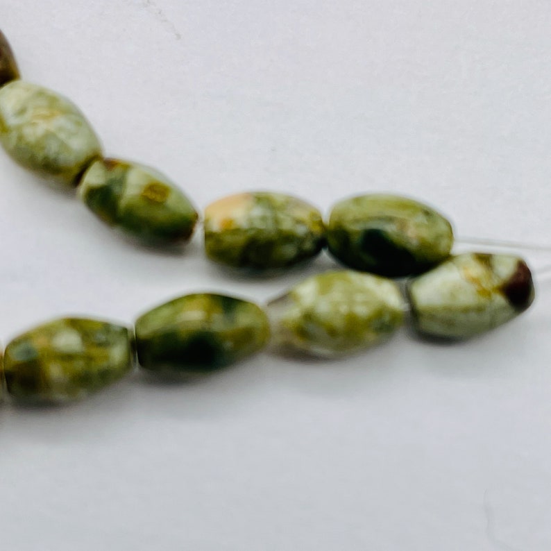 Raintree Rhyolite Jasper Rice Bead 8 Inch Strand 6x4mm 31 - Etsy