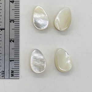 Perfect Natural Mother of Pearl Shell Beads | 12x8x2.5mm | White } 2 ...