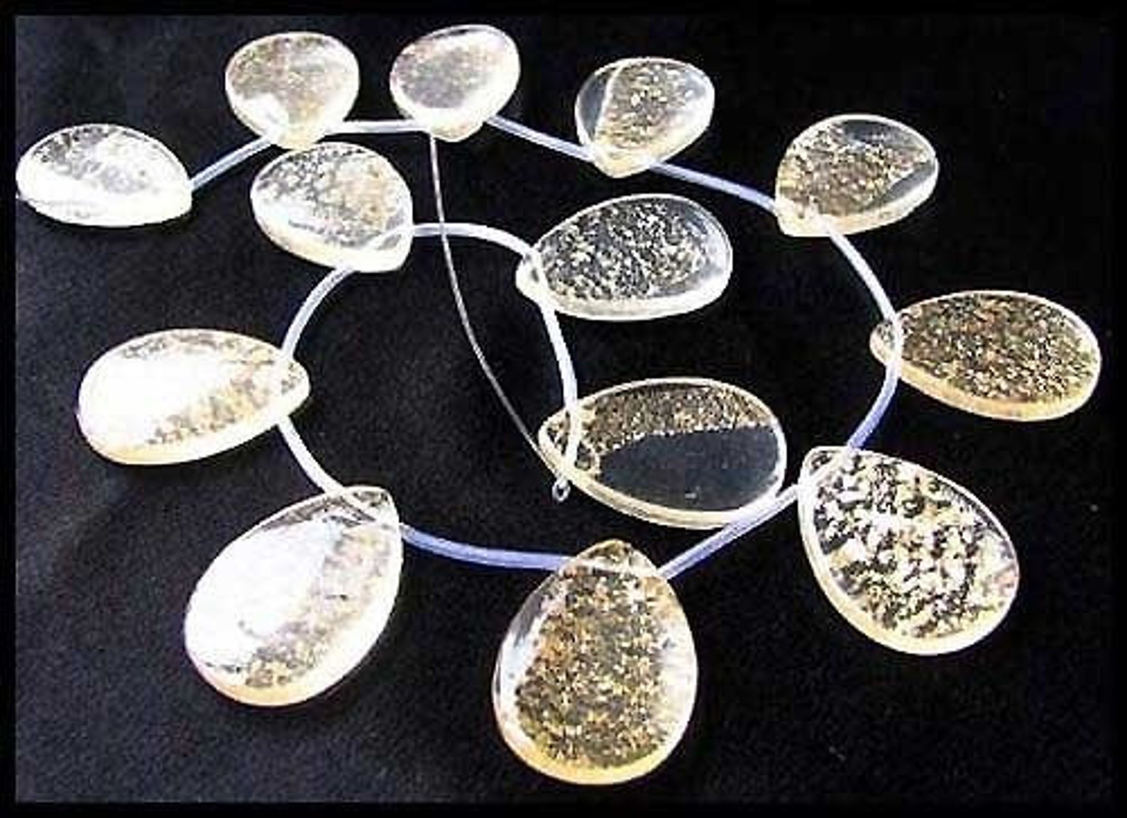 Sparkly Golden Syn. Quartz 35x25mm Pendant Bead Strand 108055 - Etsy