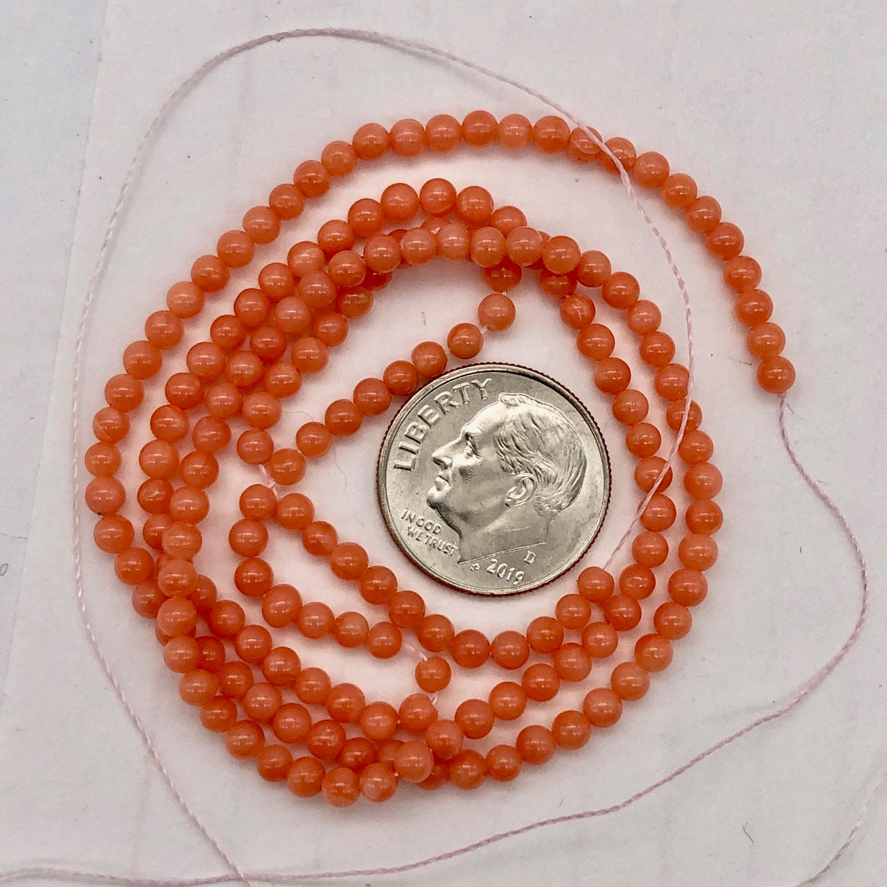AAA Natural Deep Salmon Coral Bead 9 Inch Strand 2mm-3mm - Etsy