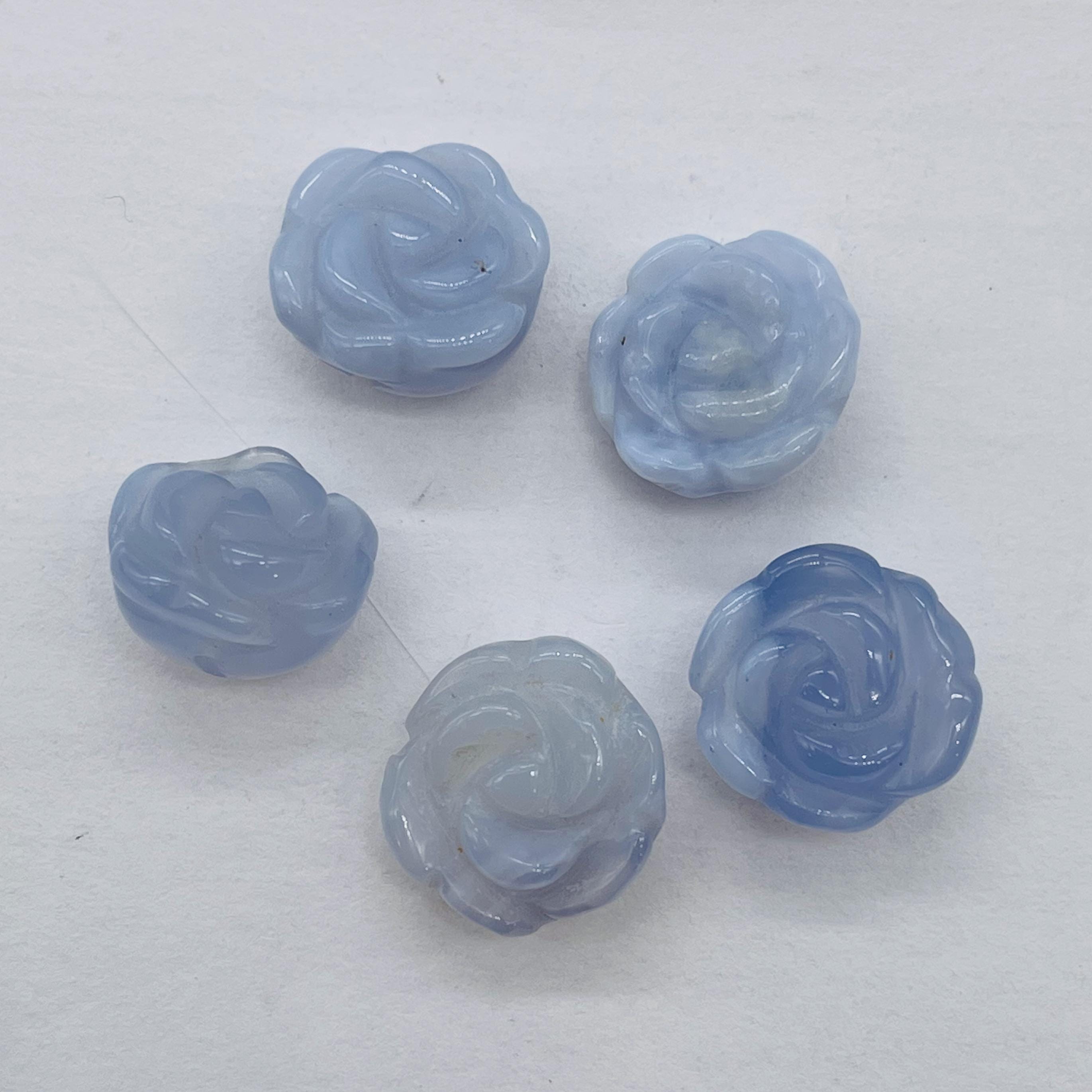 Blue Lace Agate Rose Flower Bead | 10x9-12x9mm | Lavender | Rose | 1 ...