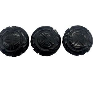Carved Long Life Obsidian Coin Beads 25x10mm 1 Bead - Etsy