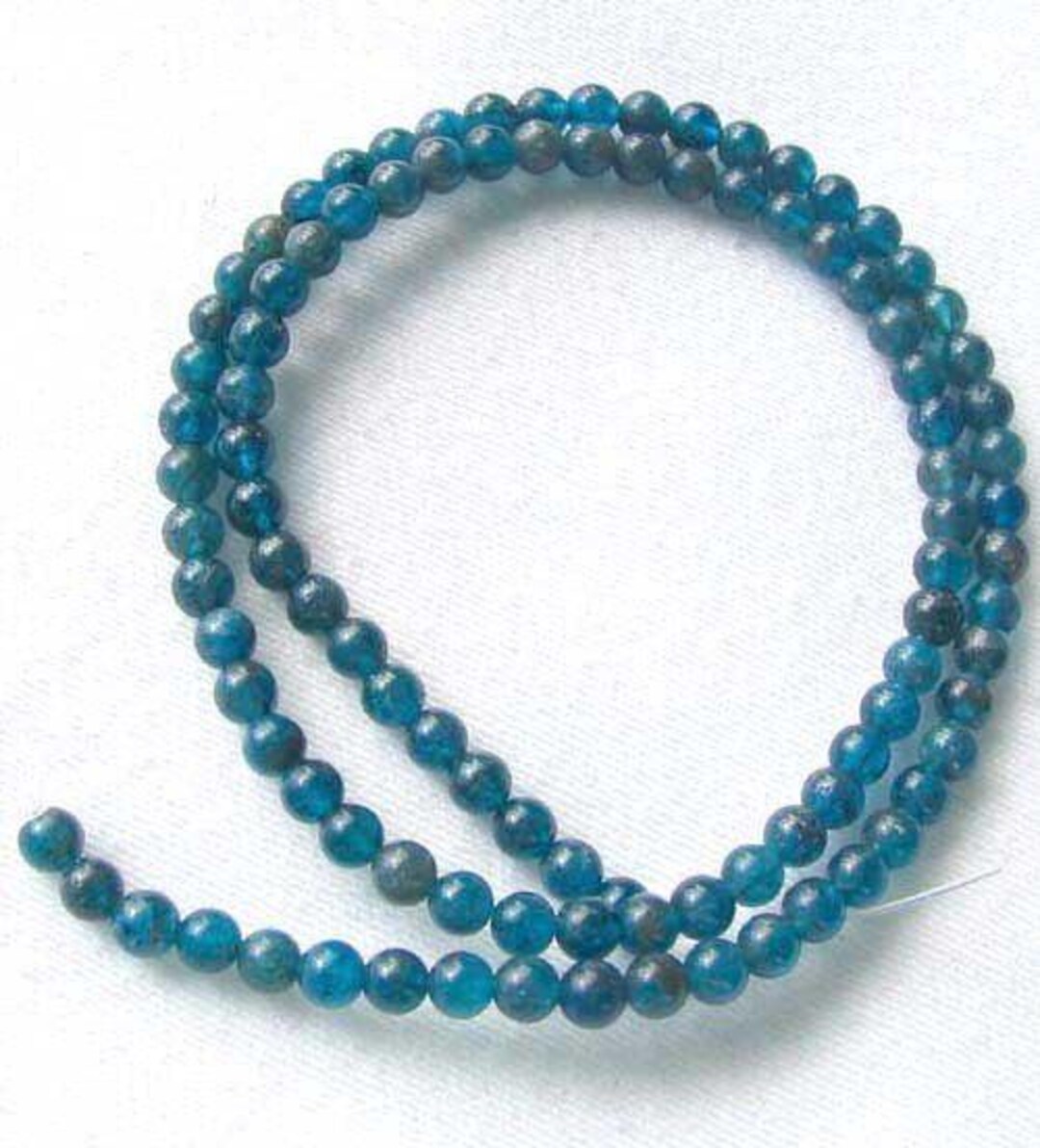 Deep Blue Apatite Bead Strand: 4mm Round Gemstone (16 Inch) - Etsy