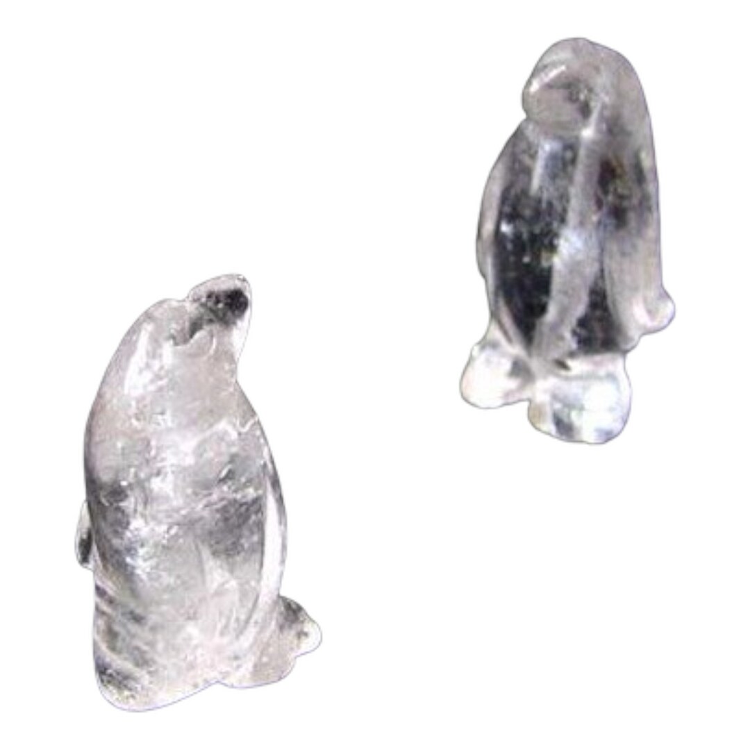 March of the Penguins 2 Carved Quartz Animal Beads 21x12x11mm Clear - Etsy