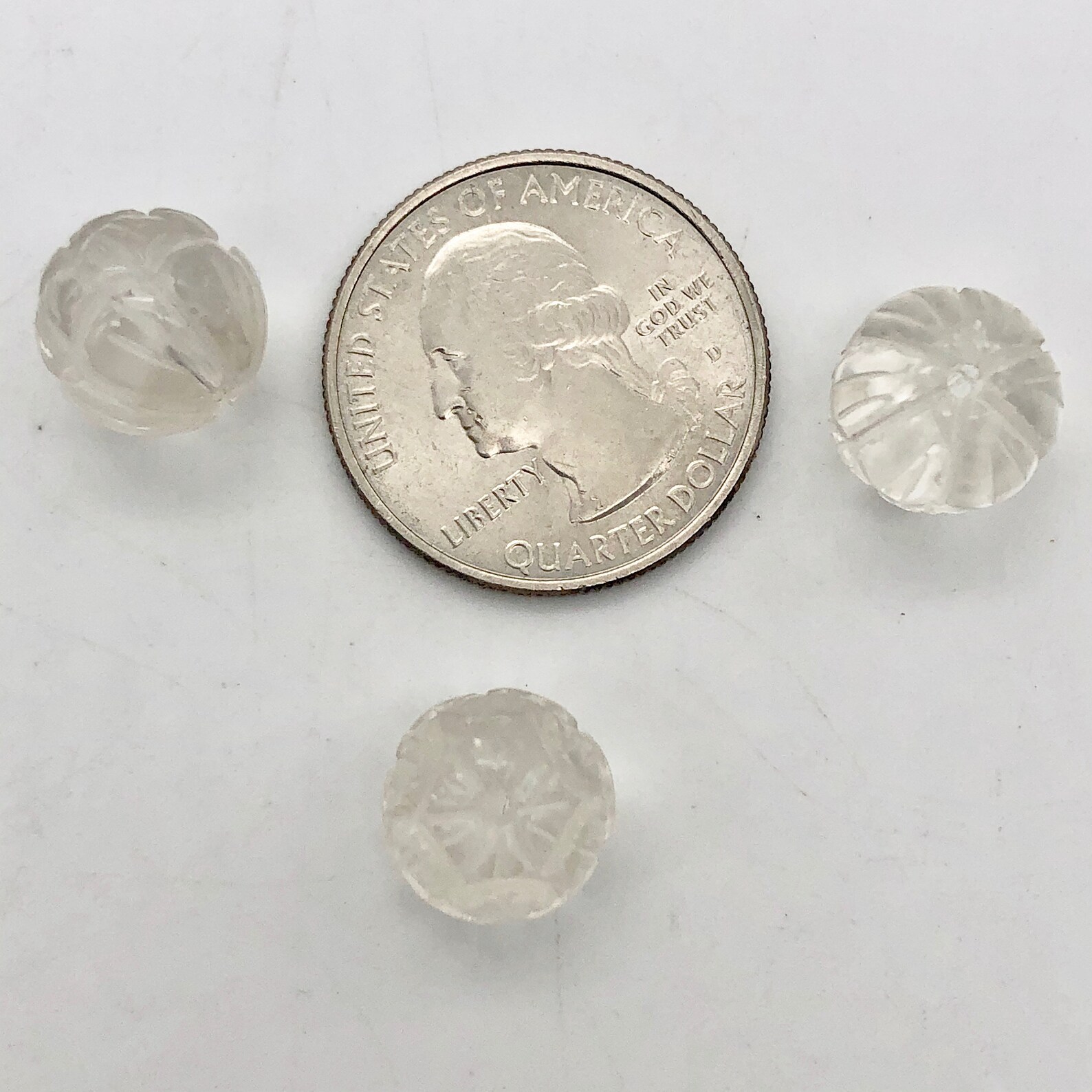 Rare 3 Hand Carved Quartz Lotus 12mm Beads | Etsy