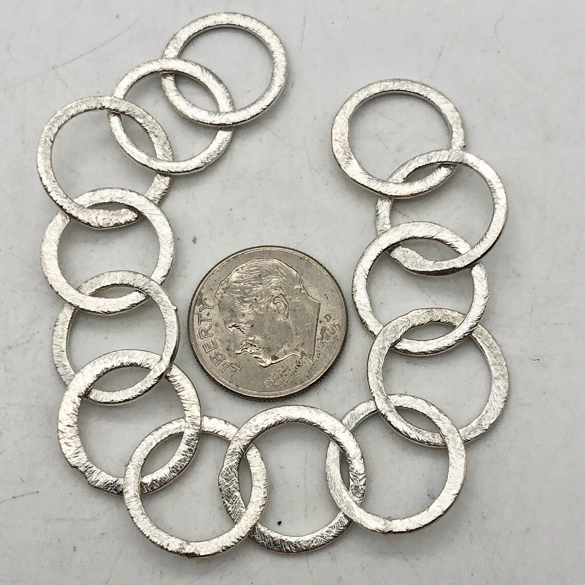 Brushed Sterling Silver Chain Findings | 6 Inches | Silver | Circle ...