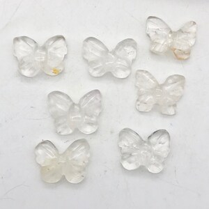Fluttering 2 Hand Carved Quartz Butterfly Animal Beads 21x18x5mm Clear ...