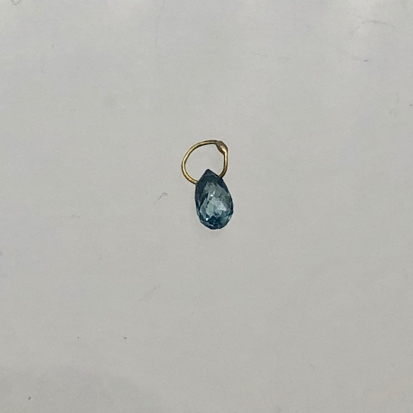 0.25cts Blue Diamond Briolette 18K Gold Pendant Bead | Etsy