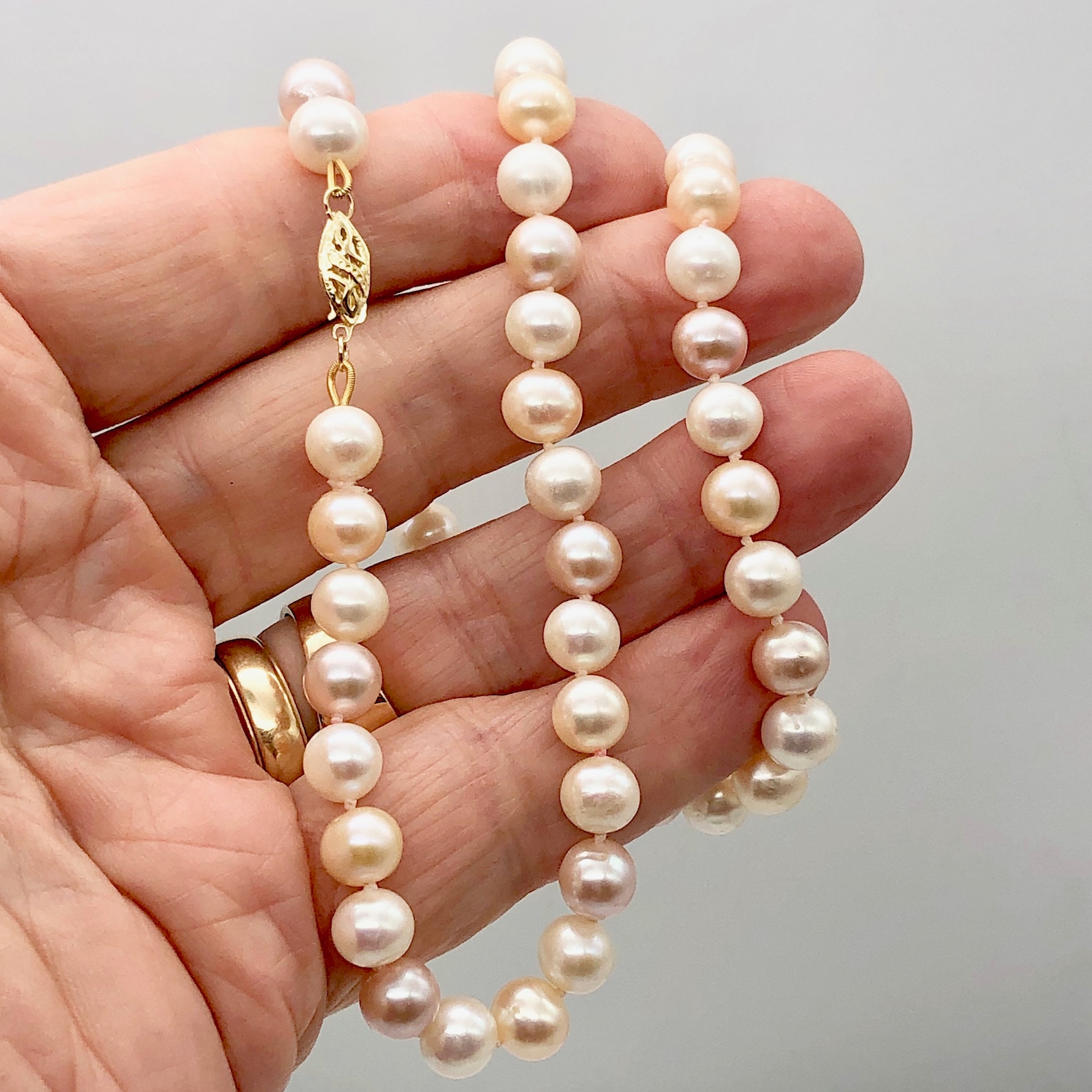 Fresh Water Pearl 14K Gold Necklace 18 - Etsy