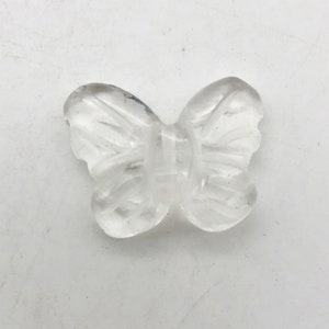 Fluttering 2 Hand Carved Quartz Butterfly Animal Beads 21x18x5mm Clear ...