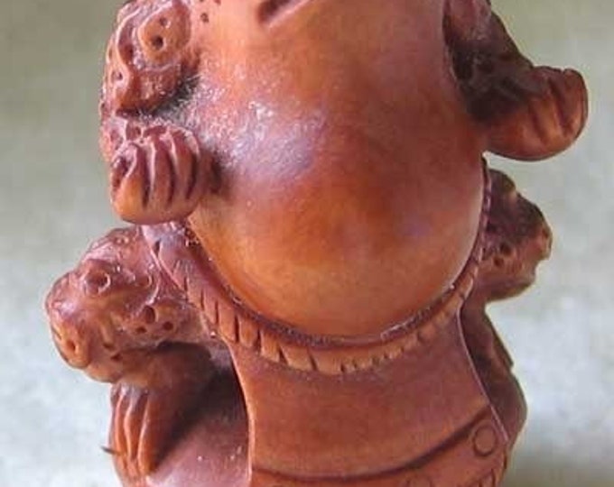 Sumo Carved Boxwood Froggie Toad Ojime/netsuke Bead 29x19.5x14mm Brown ...