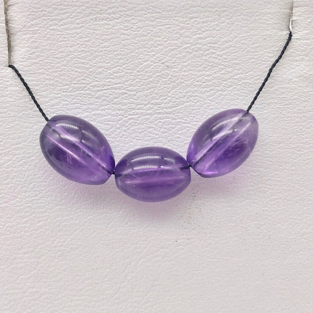 Yummy Natural Amethyst Rice Oval Beads 10x7mm Purple Oval 3 Beads - Etsy UK