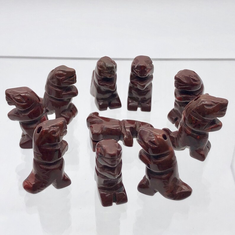T-rex Dinosaur Jasper Tyrannosaurus Rex Animal Beads | 21x18.5x8mm ...