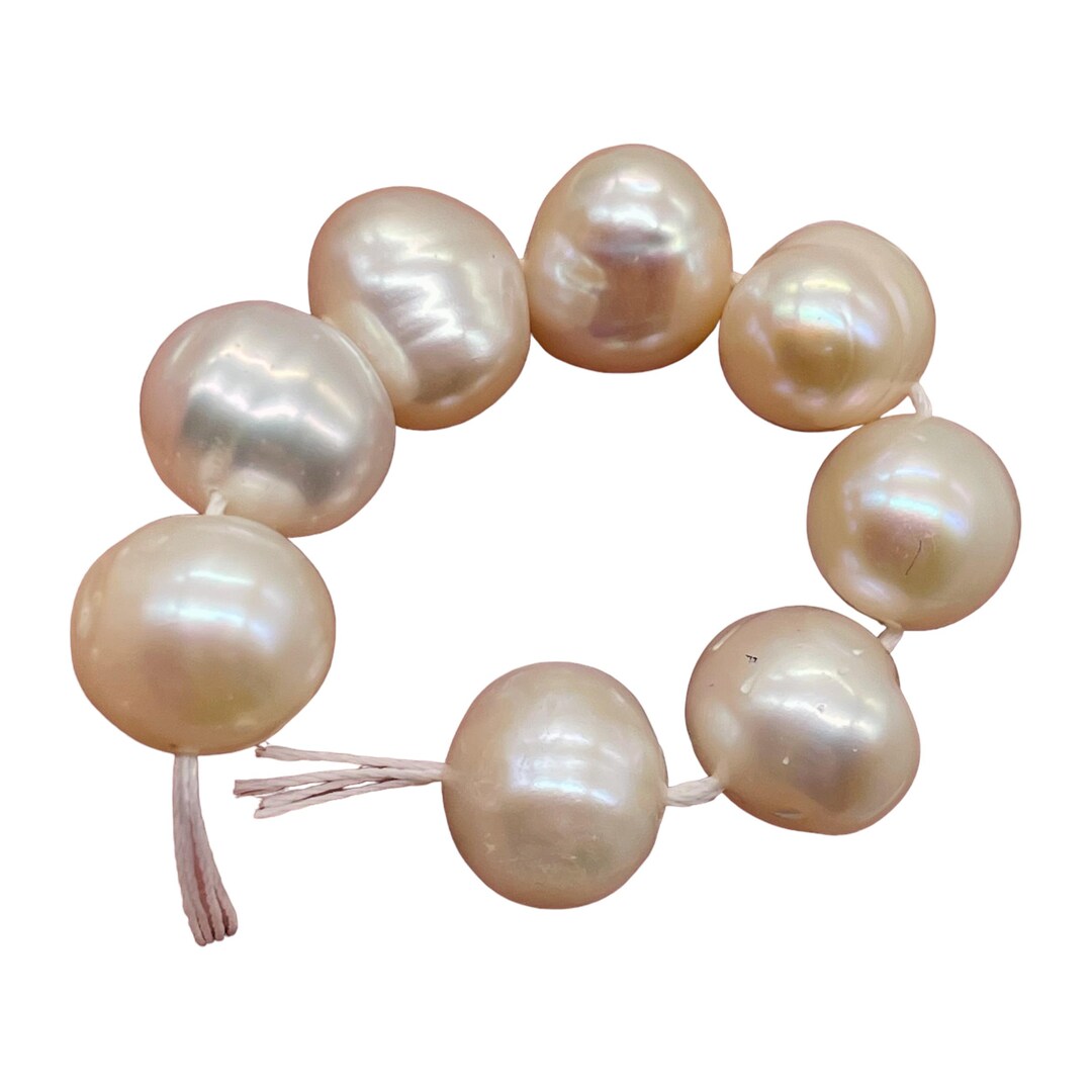 Natural Rich Cream Pink Fresh Water Pearl Parcel | 9 to 10mm | 8 Pearls ...