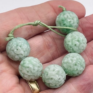 Jade AAA Carved Round 16mm Green 1 Bead - Etsy