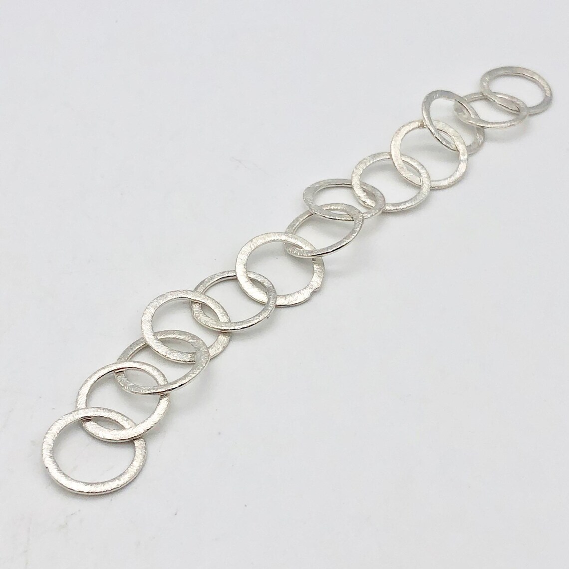 Brushed Sterling Silver Chain Findings | 6 Inches | Silver | Circle ...