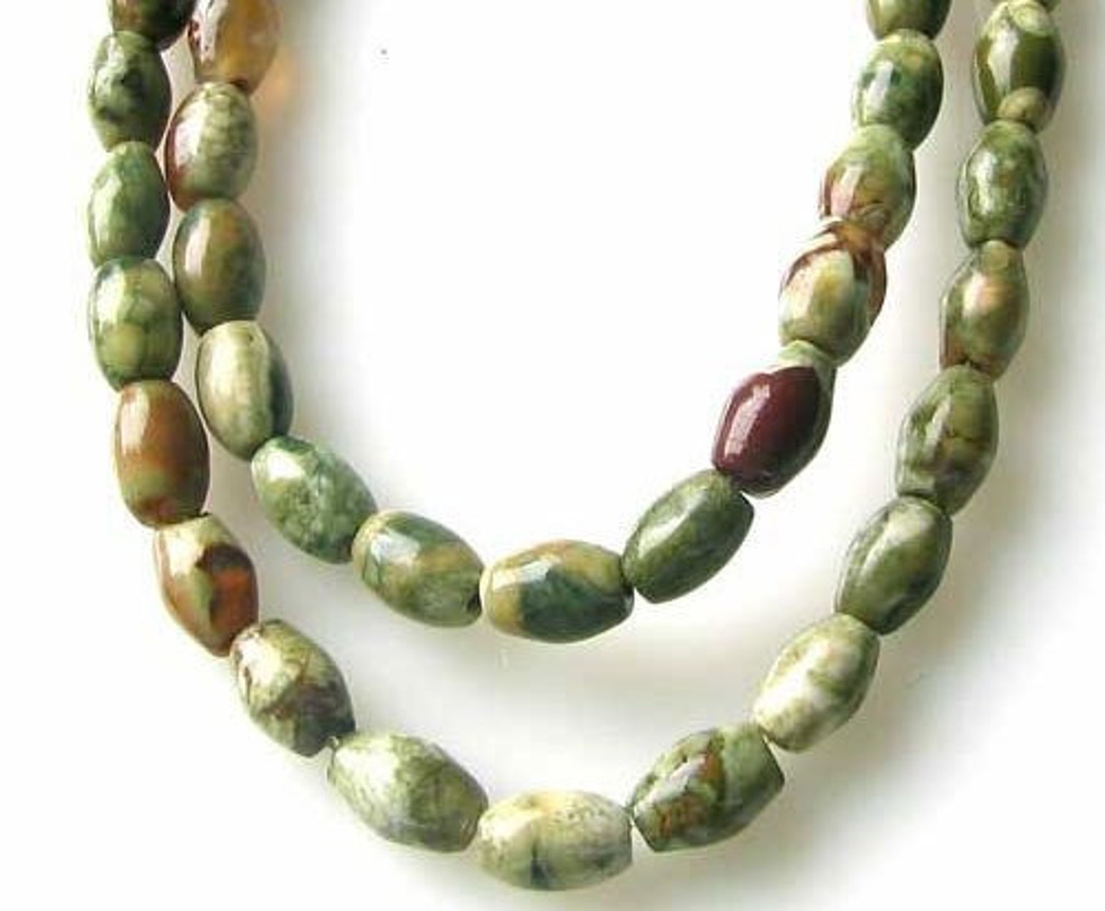 Raintree Rhyolite Jasper Rice Bead 8 Inch Strand 6x4mm 31 - Etsy