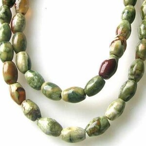 Raintree Rhyolite Jasper Rice Bead 8 Inch Strand 6x4mm 31 - Etsy