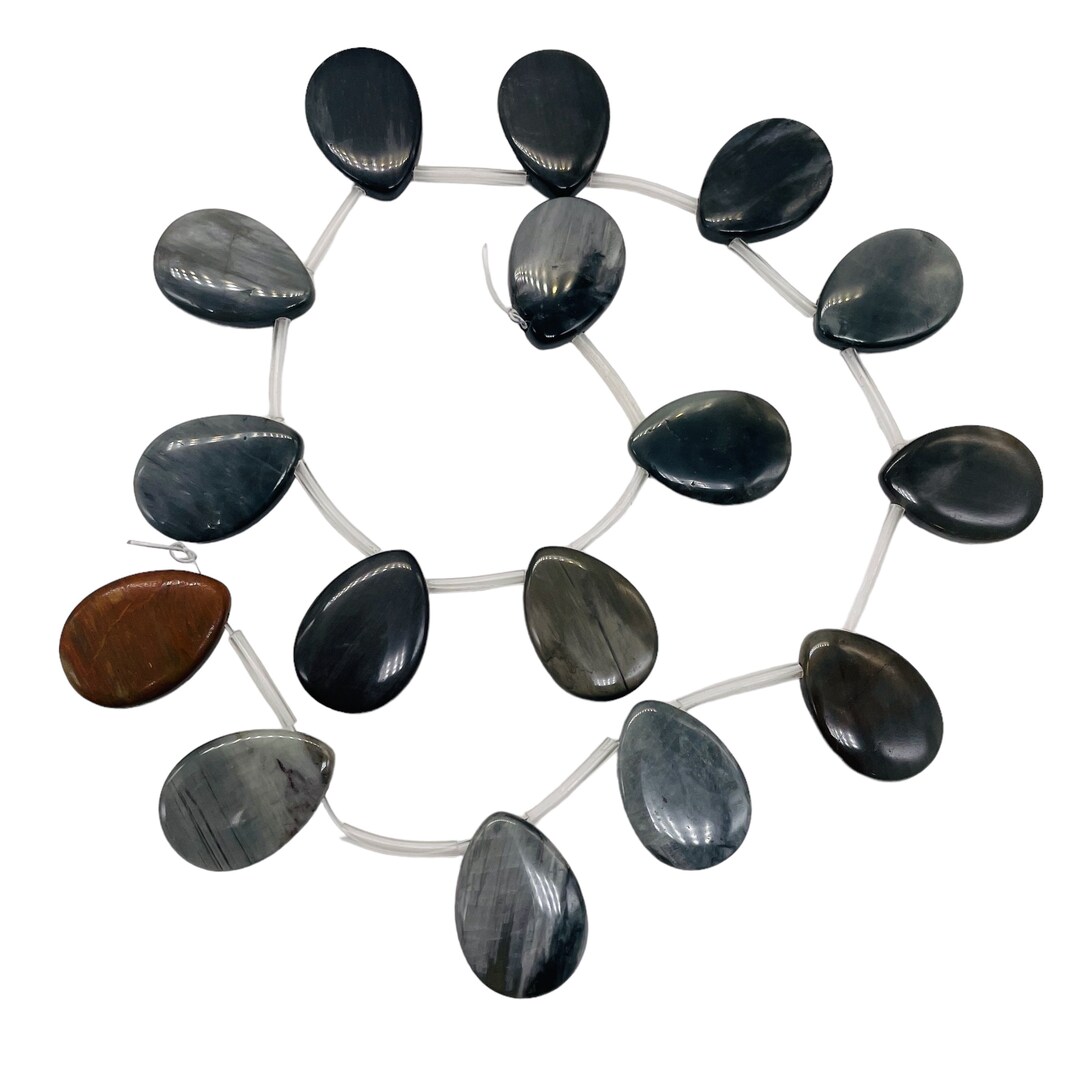 Chatoyant Cat's Eye Chyrsoberyl Quartz 26x17.5mm Bead Strand | 16 Beads ...
