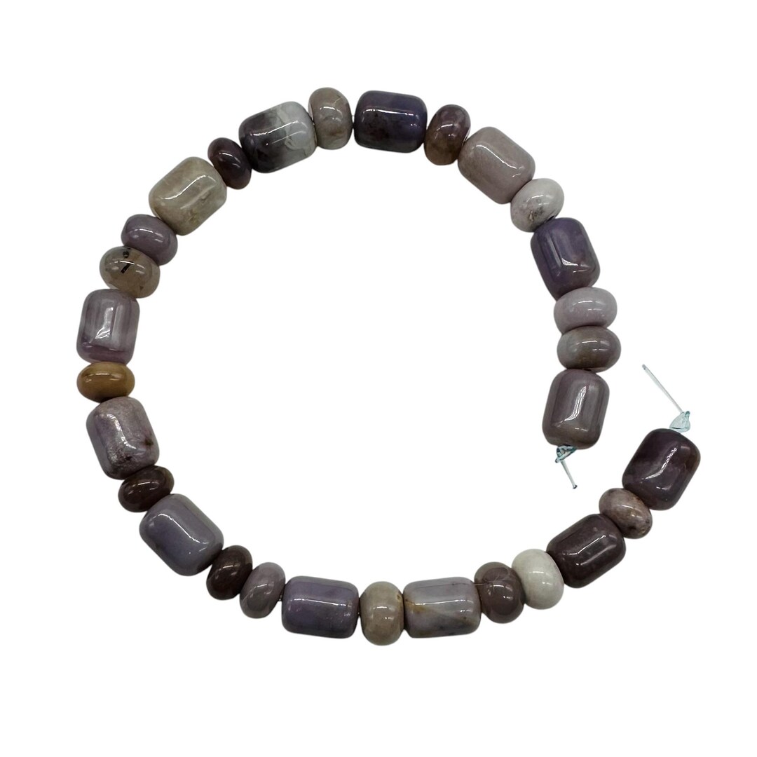 Brasilianischer Achat 8" Strang | 9 x 7 mm-5 x 8 mm | Grau/Lavendel ...