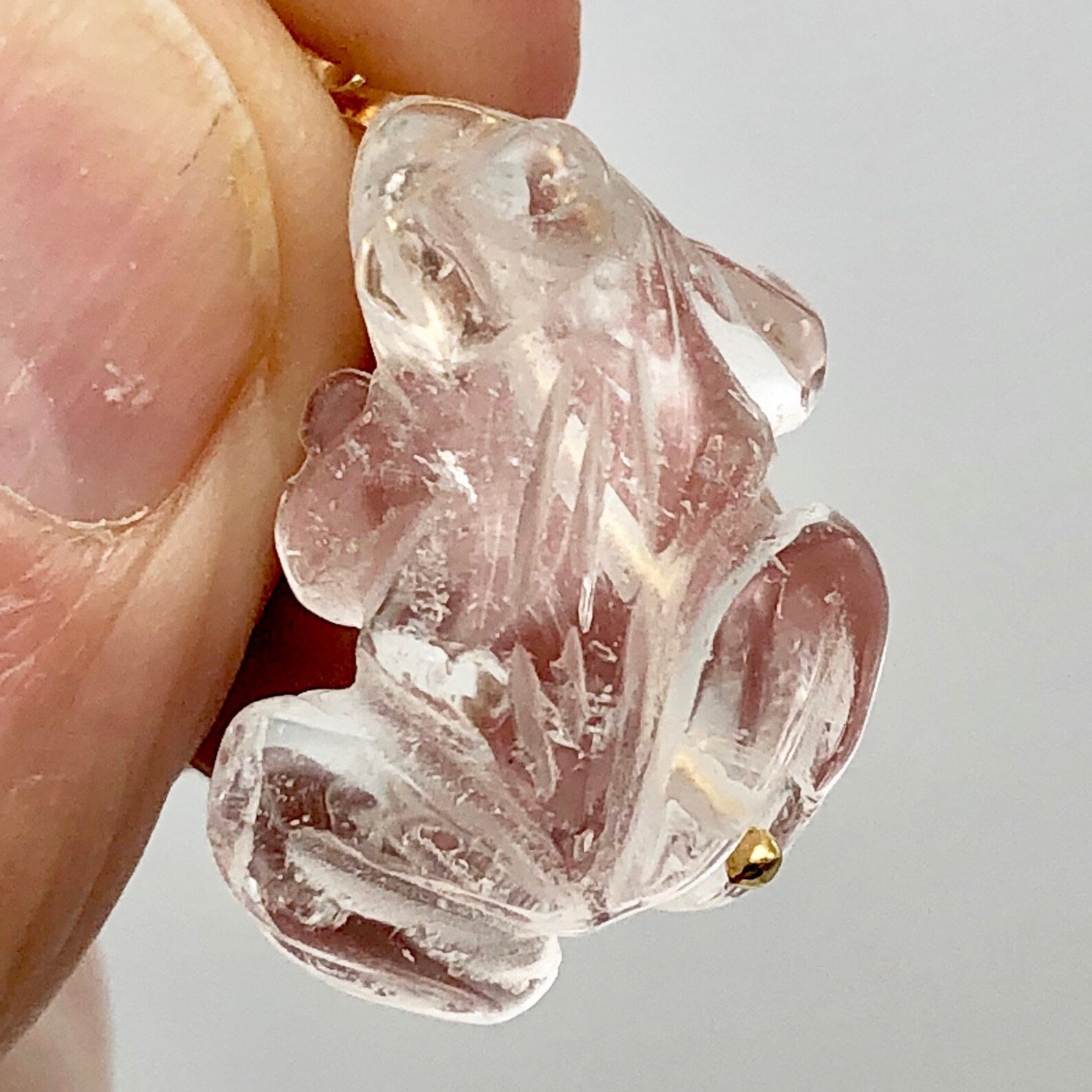 Quartz Frog Pendant Necklace Semi Precious Stone Jewelry - Etsy