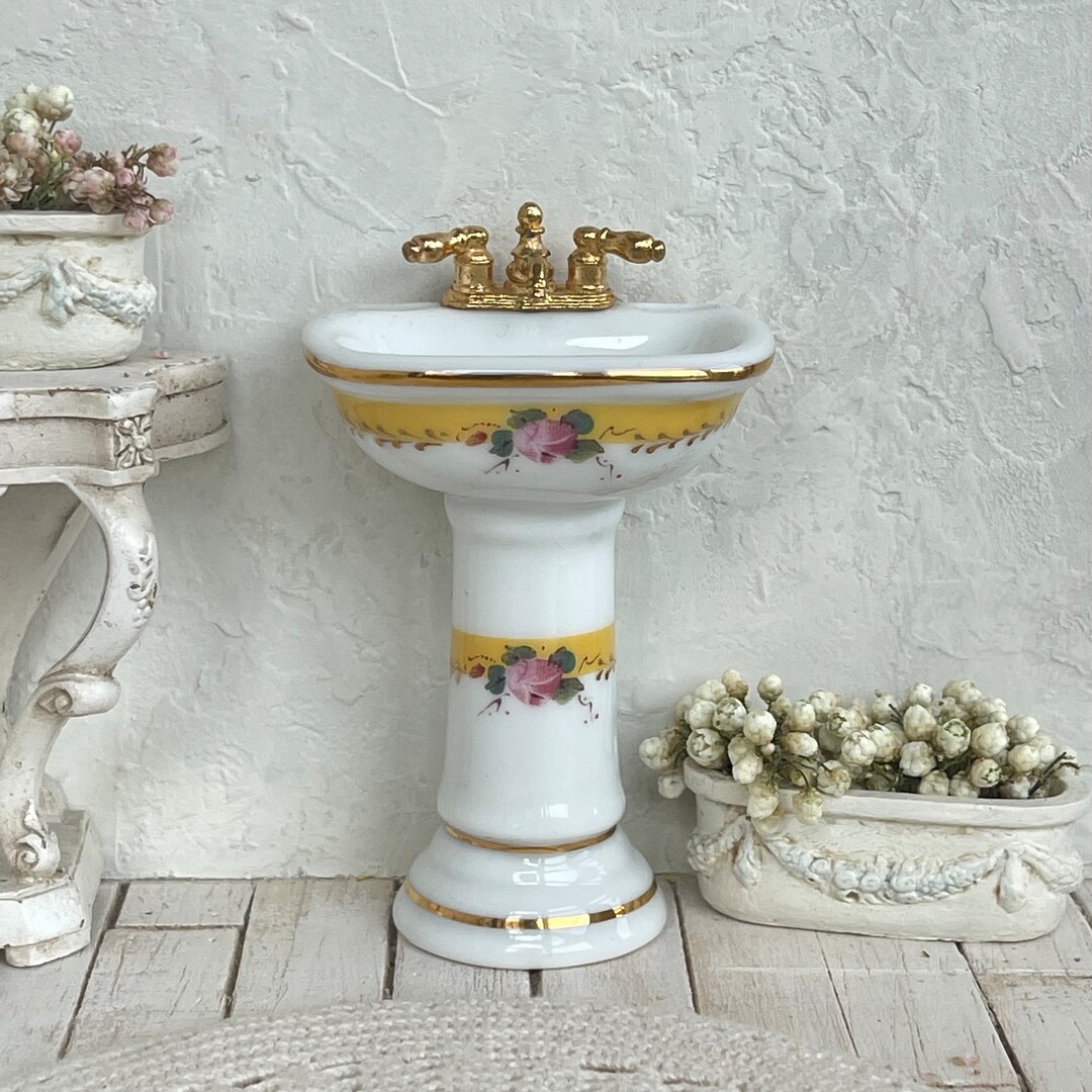 Dollhouse Miniature Fine Porcelain Reutter Bathroom Sink - Etsy