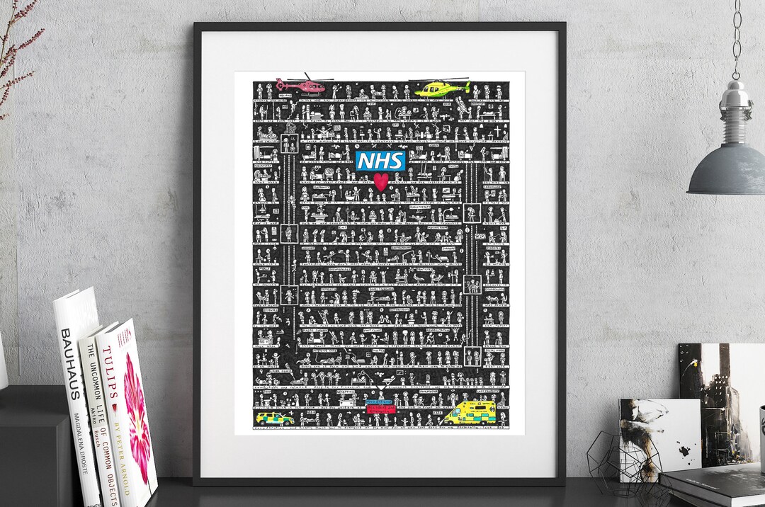 NHS Art Print, Celebrating Healthcare Heroes, NHS Workers, Nurses and ...