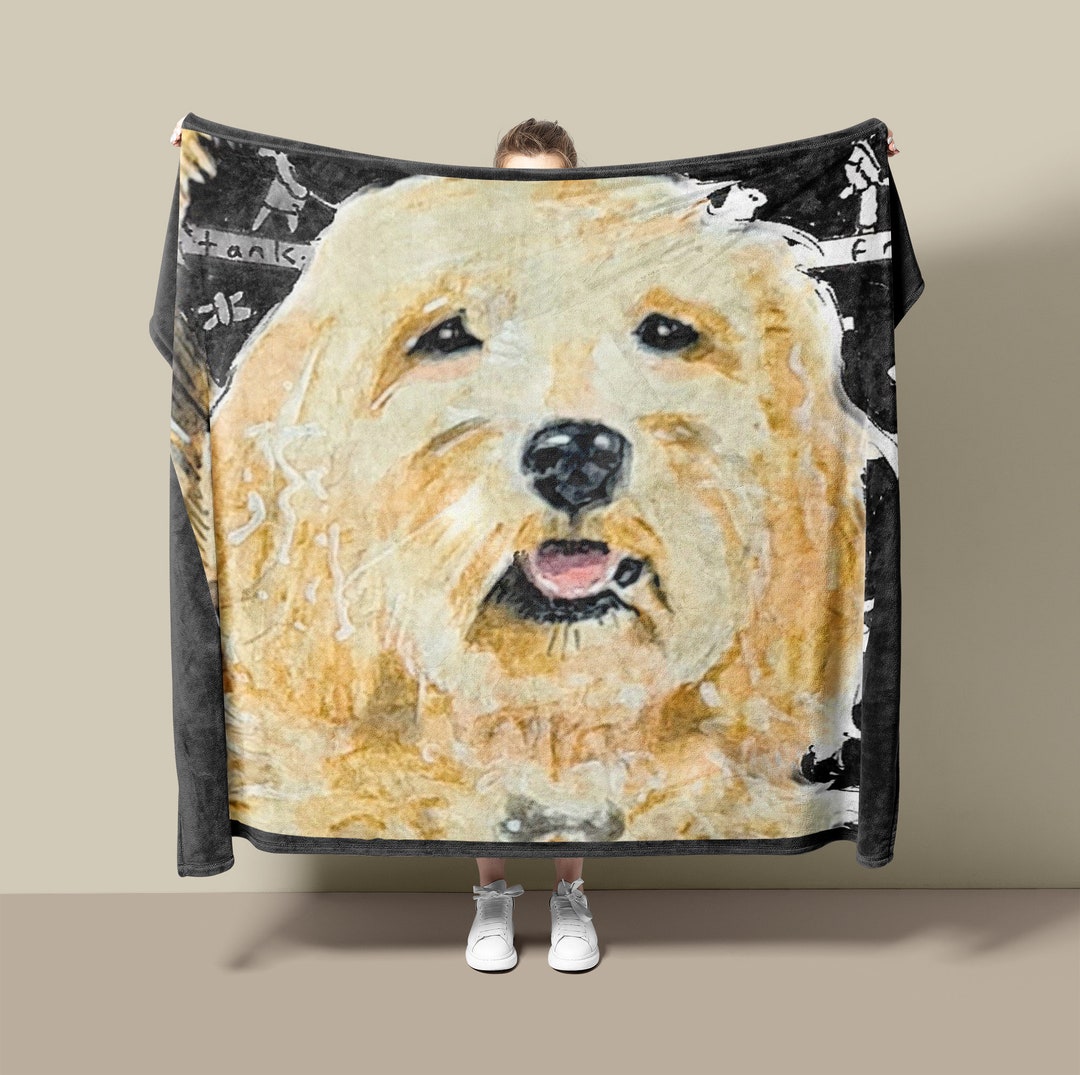 Cockapoo Fleece Blanket, Cockapoo Art Throw, Dog Lover Gift, Cozy Pet ...