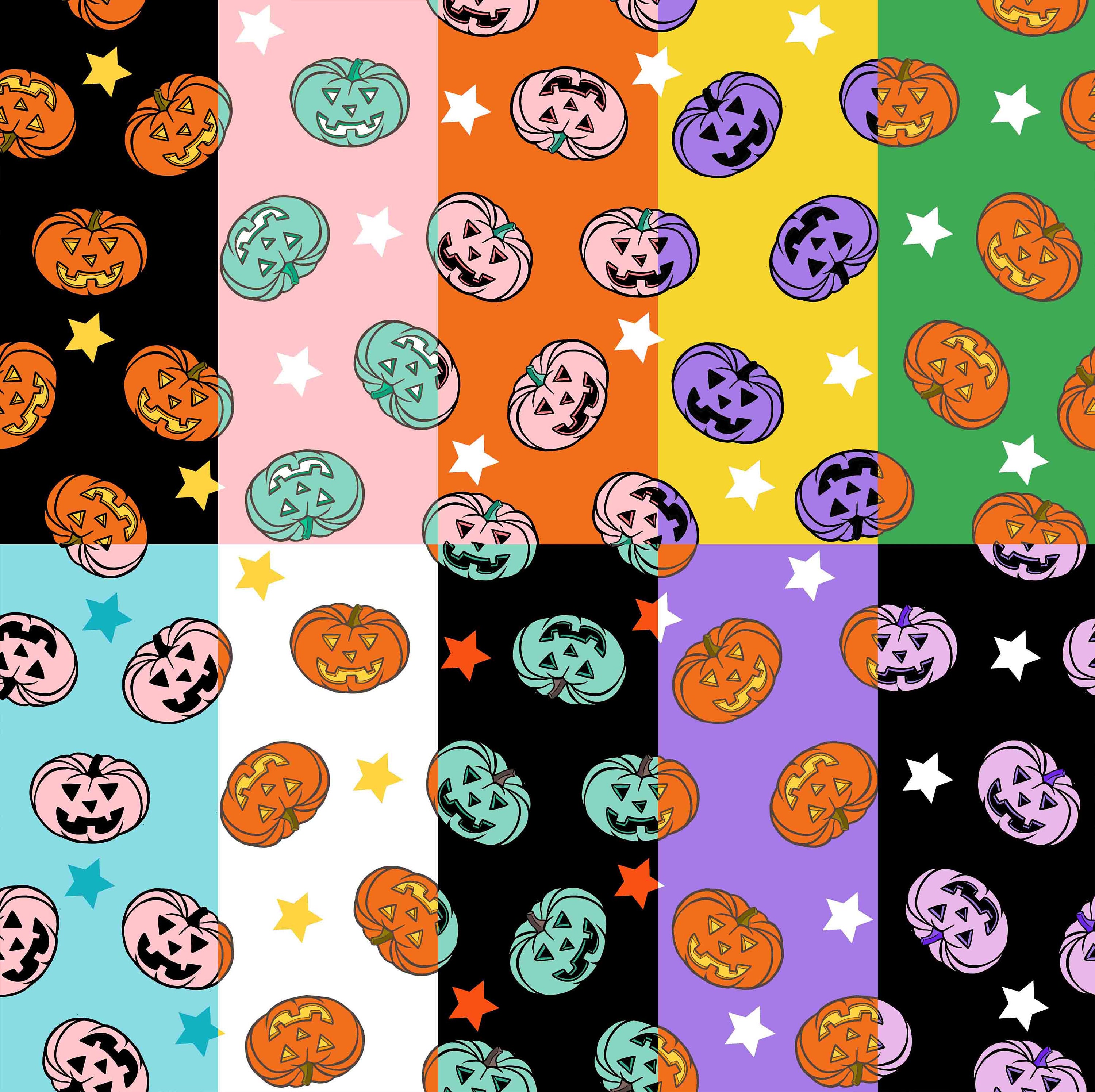 Printable Seamless Patterns -pumpkins Halloween - Digital Scrapbook ...