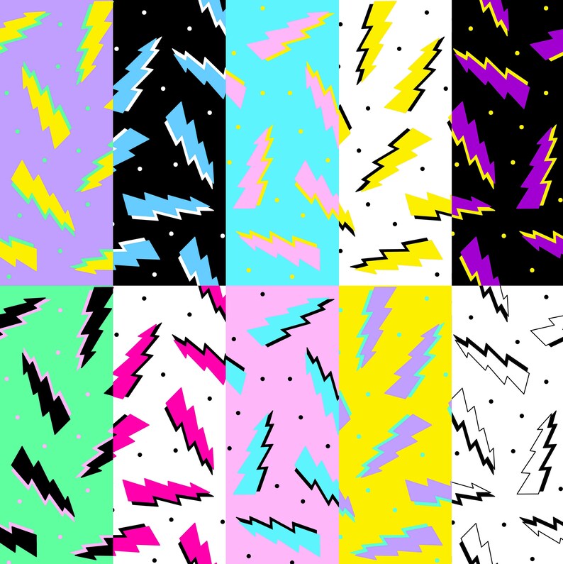 Printable Seamless Patterns 90s Pack Digital Scrapbook - Etsy
