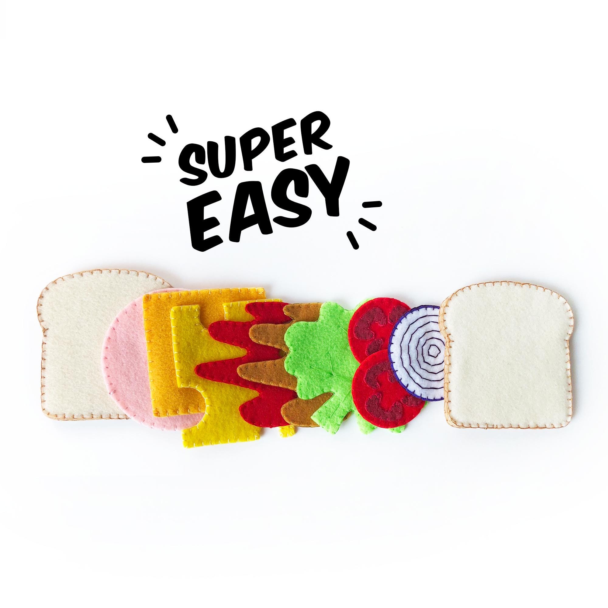 Sandwich Set PDF Felt Pattern - Easy Play Food DIY Template ...