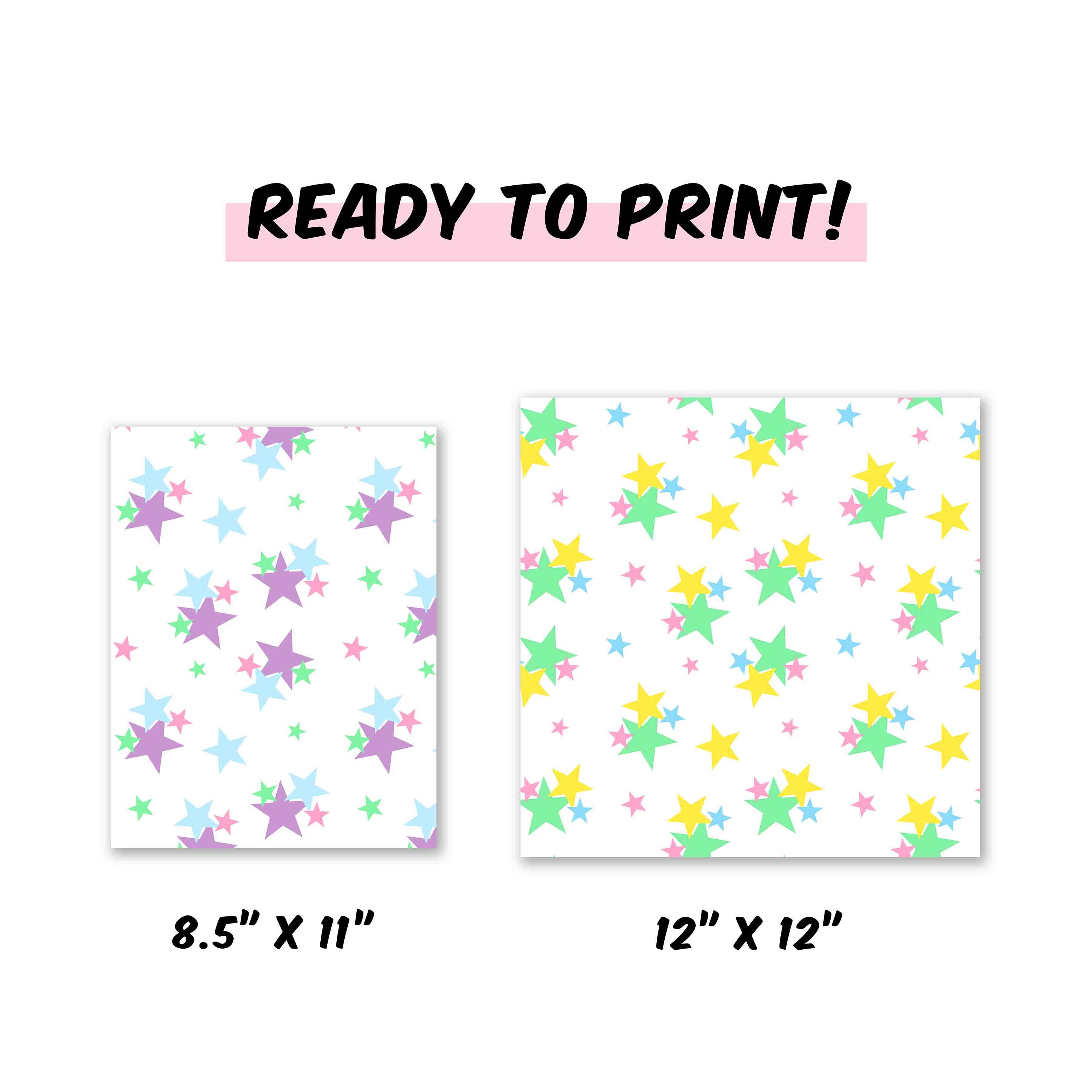 Printable Seamless Patterns - Stars - Digital Scrapbook Paper - Etsy