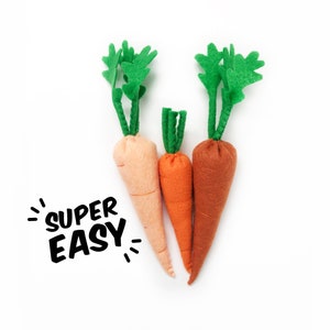 Carrot PDF Felt Pattern - Easy Play Food DIY Template & Instructions - Etsy