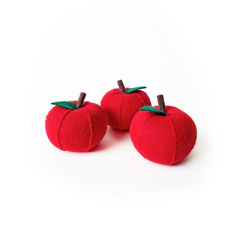 Apple PDF Felt Pattern Easy Play Food DIY Template & Instructions - Etsy
