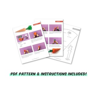 Carrot PDF Felt Pattern - Easy Play Food DIY Template & Instructions - Etsy