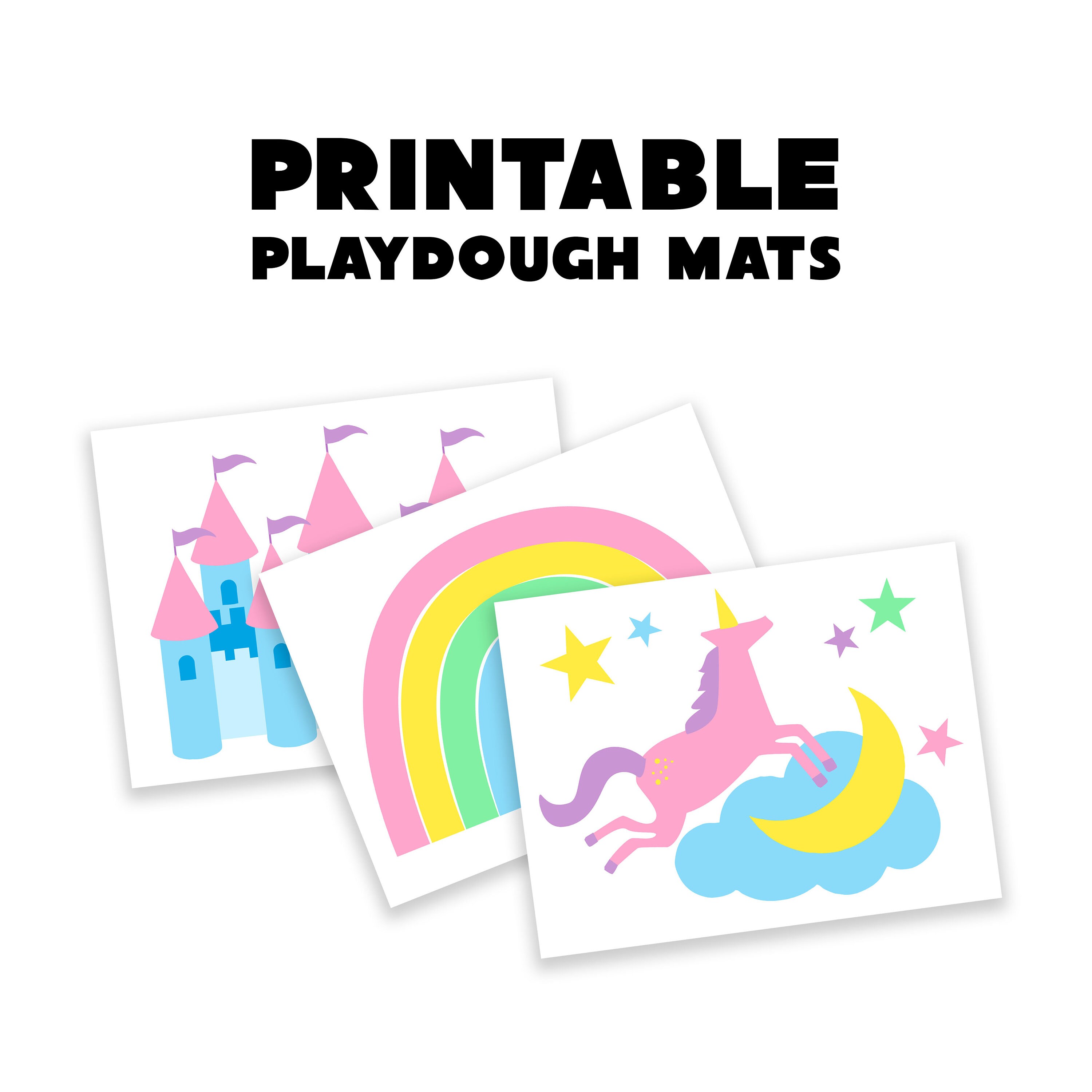 Kids Printable Playdough Mats Unicorn Pack - Etsy